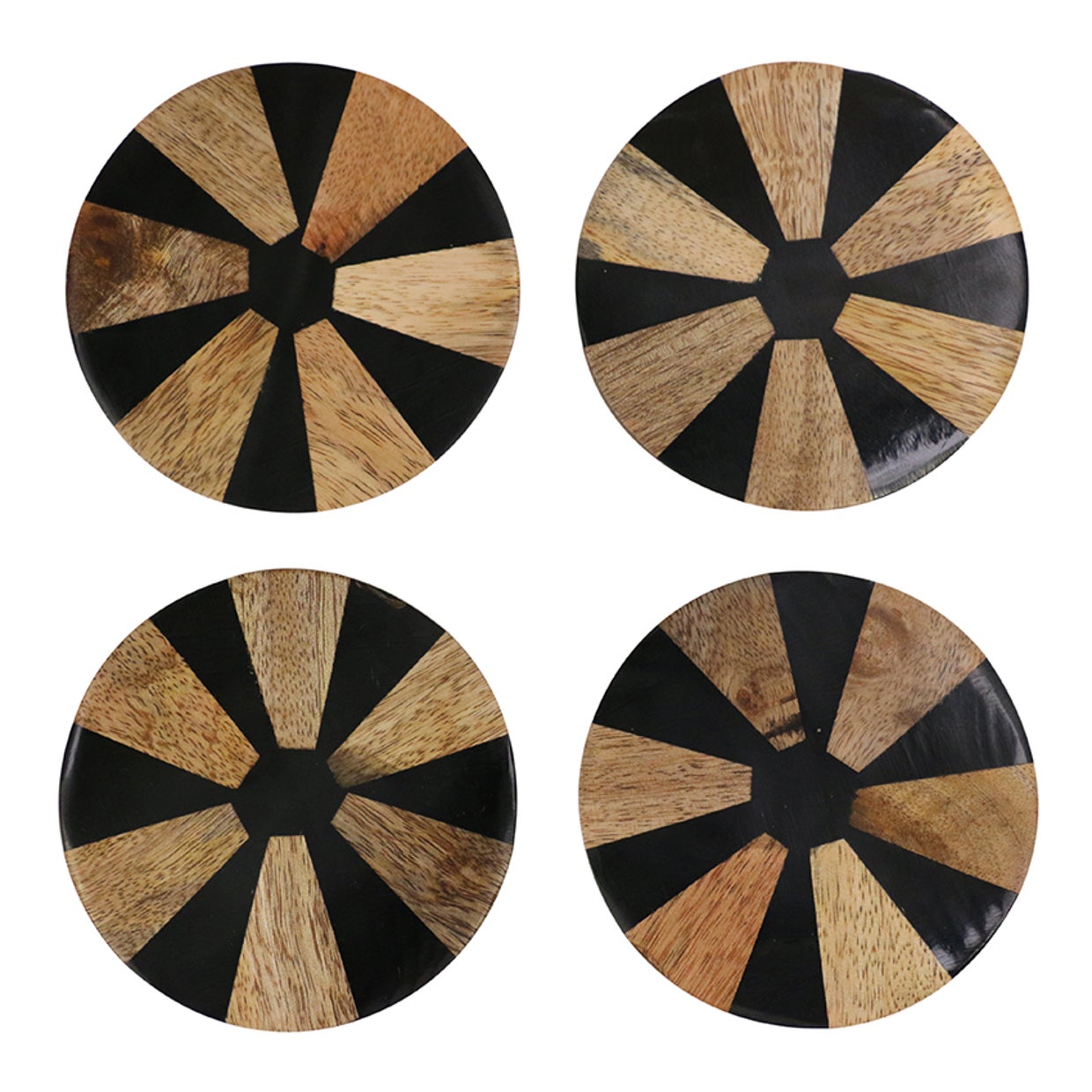 Soho Horn & Wood Coaster Set
